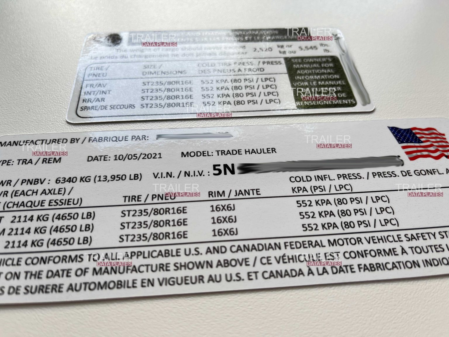 Equipment Trailers Trailerdataplates